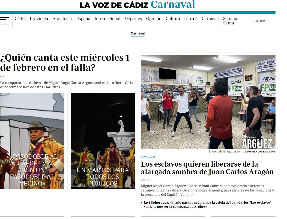 LA VOZ del Carnaval de Cádiz: sigue toda la información sobre el COAC y ...